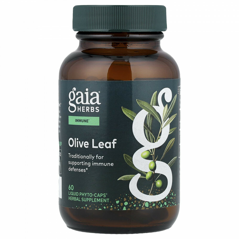 Gaia Herbs, листья оливкового дерева, 60 Liquid Phyto-Caps® (680 мг в 1 капсуле)