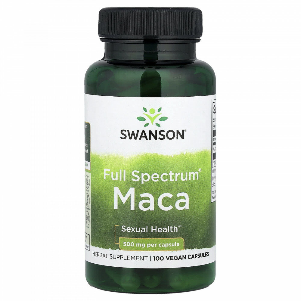Swanson Vitamins, Мака Full Spectrum®, 500 мг, 100 веганских капсул