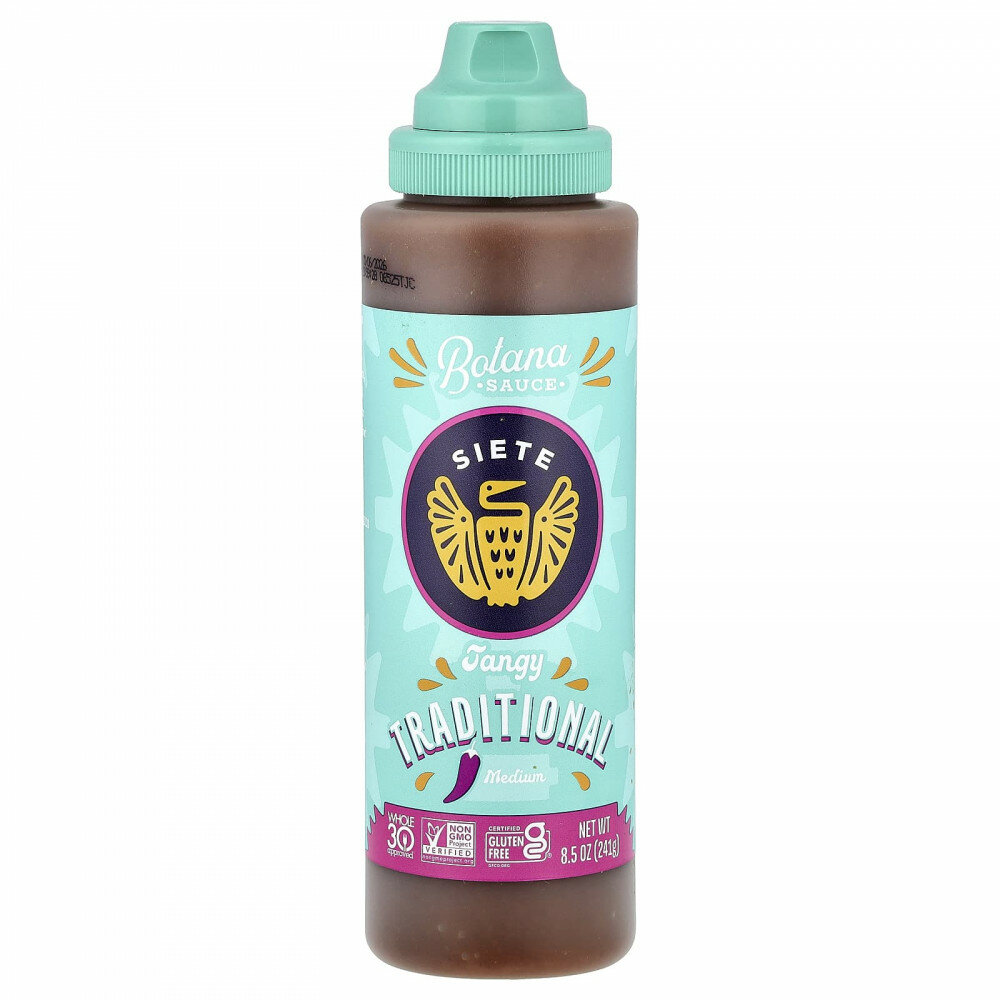 Siete, традиционный ботанический соус, умеренно острый, 241 г (8,5 унции)