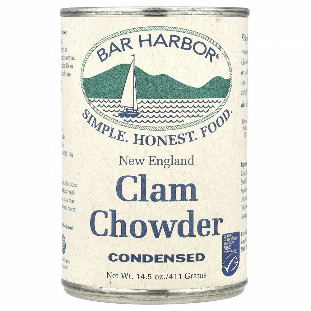 Bar Harbor, Похлебка из моллюсков из Новой Англии, сгущенная, 411 г (14,5 унции)