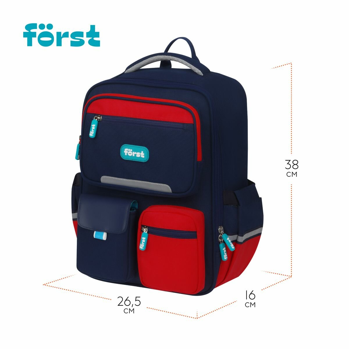 Ранец Forst F-Style "Red" 38*26,5*16 см, 1 отделение FT-RY-032405