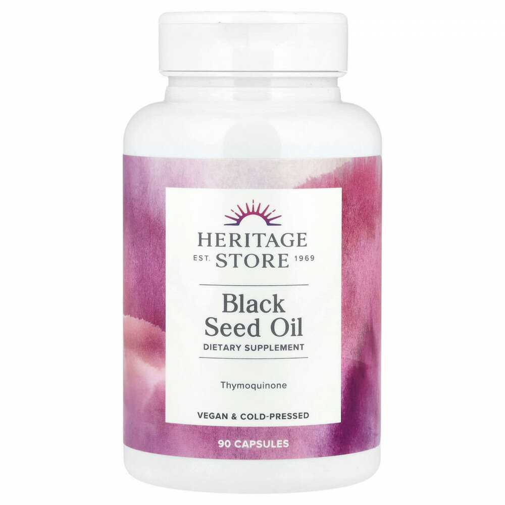 Heritage Store, Масло черного тмина, 90 капсул (650 мг на капсулу)