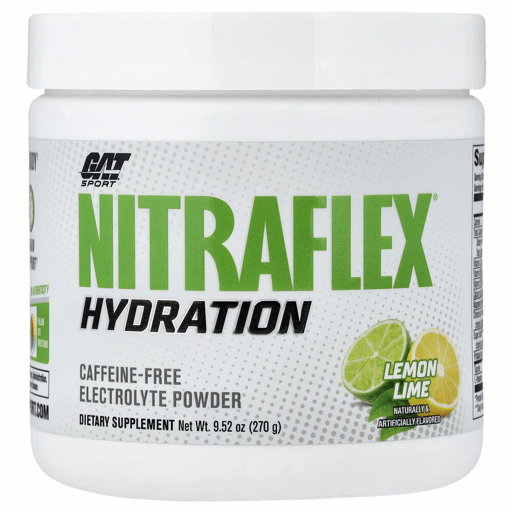 GAT, Sport, Nitraflex® Hydration, со вкусом лимона и лайма, 270 г (9,52 унции)