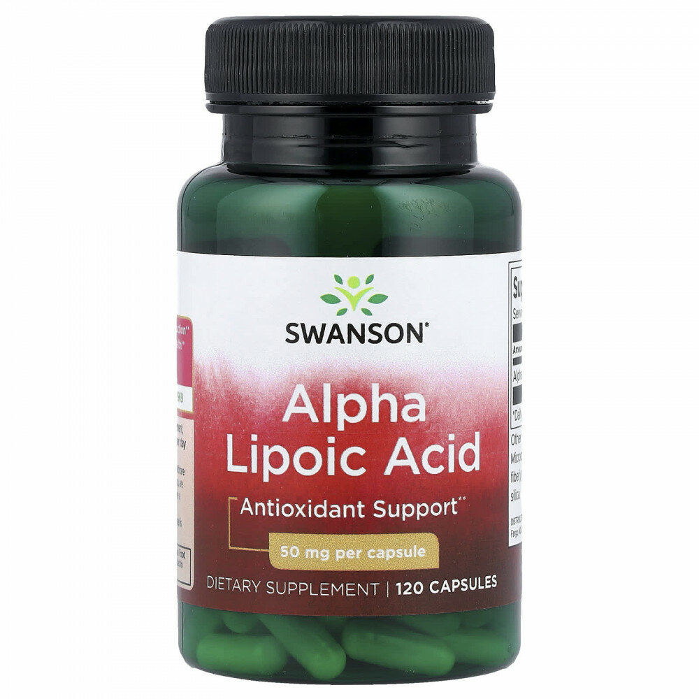 Swanson Vitamins, альфа-липоевая кислота, 50 мг, 120 капсул