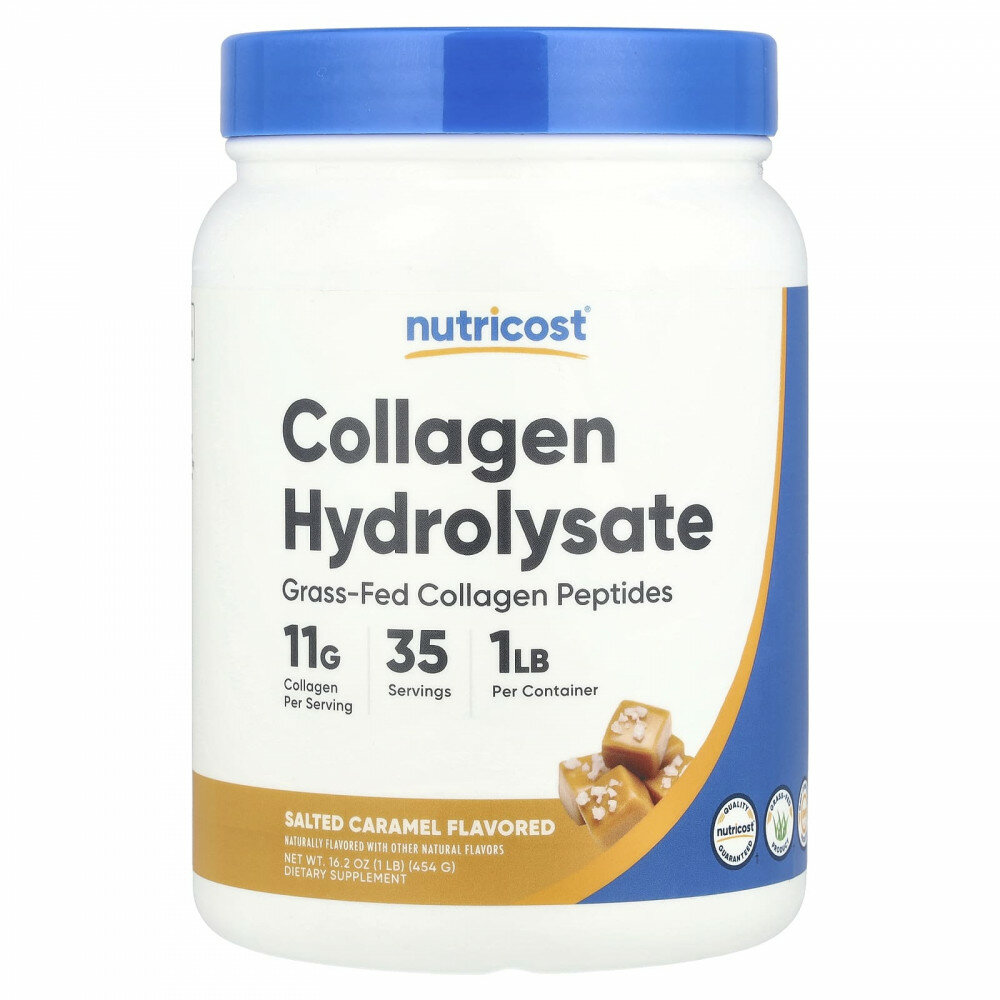 Nutricost, Гидролизат коллагена, соленая карамель, 454 г (16,2 унции)