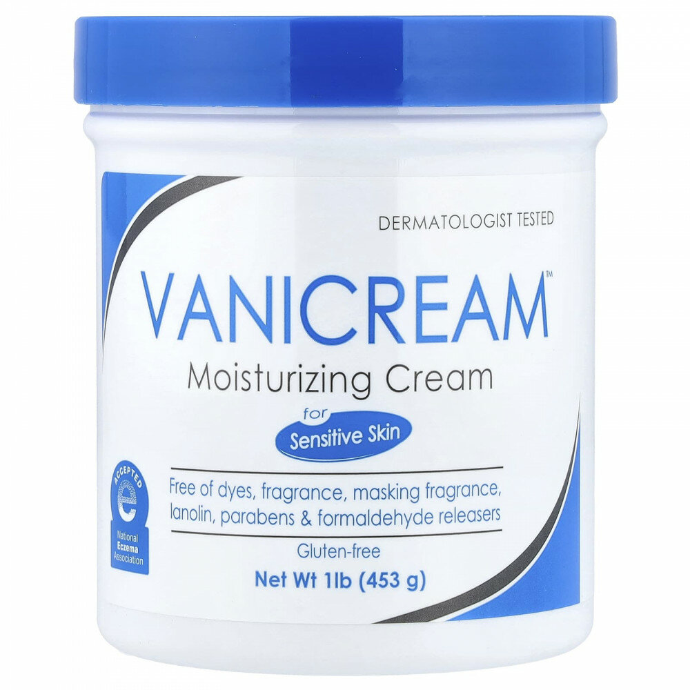 Vanicream, Увлажняющий крем, для сухой, раздраженной или чувствительной кожи, 453 г (1 фунт)