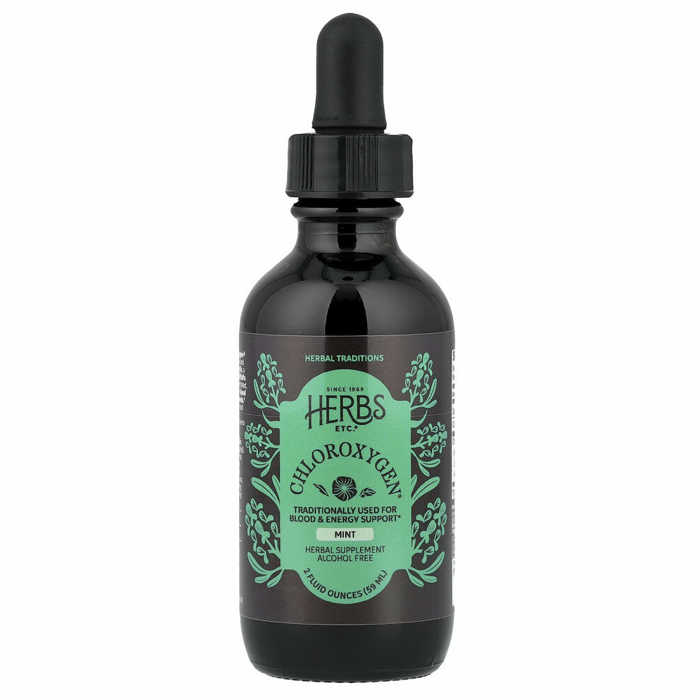 Herbs Etc, ChlorOxygen®, без спирта, с мятным вкусом, 59 мл (2 жидк. унции)