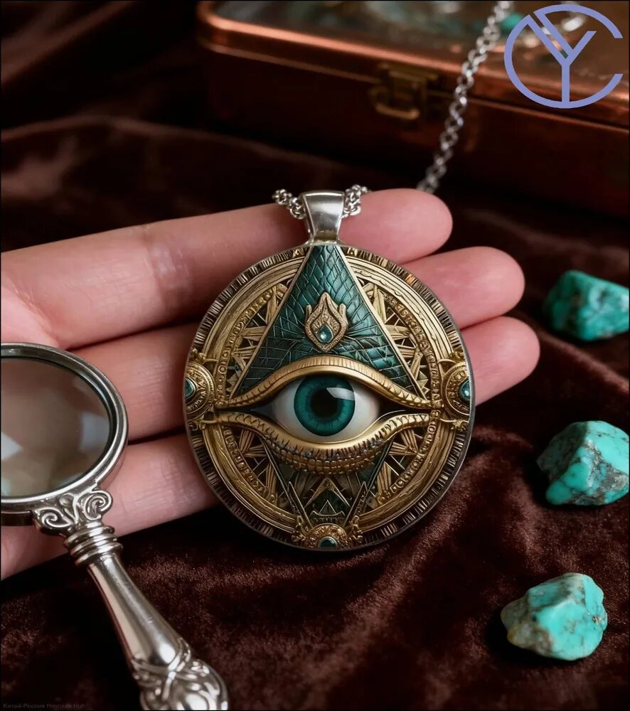 Защитный оберег от сглаза Всевидящее Око, эксклюзивный талисман для привлечения удачи и богатства, ожерелье 30 на 40 мм