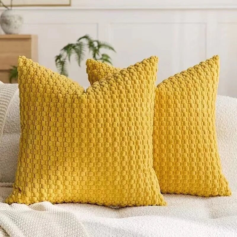 IKEA Наволочка декоративная 50x50 см, 1 шт, желтая, искусственный шелк, хлопок