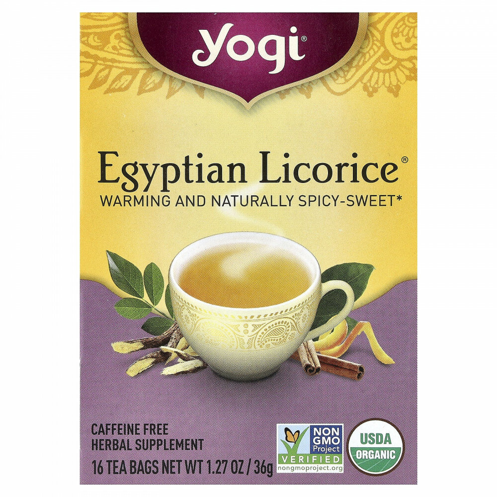 Yogi Tea, Egyptian Licorice®, без кофеина, 16 чайных пакетиков, 36 г (1,27 унции)