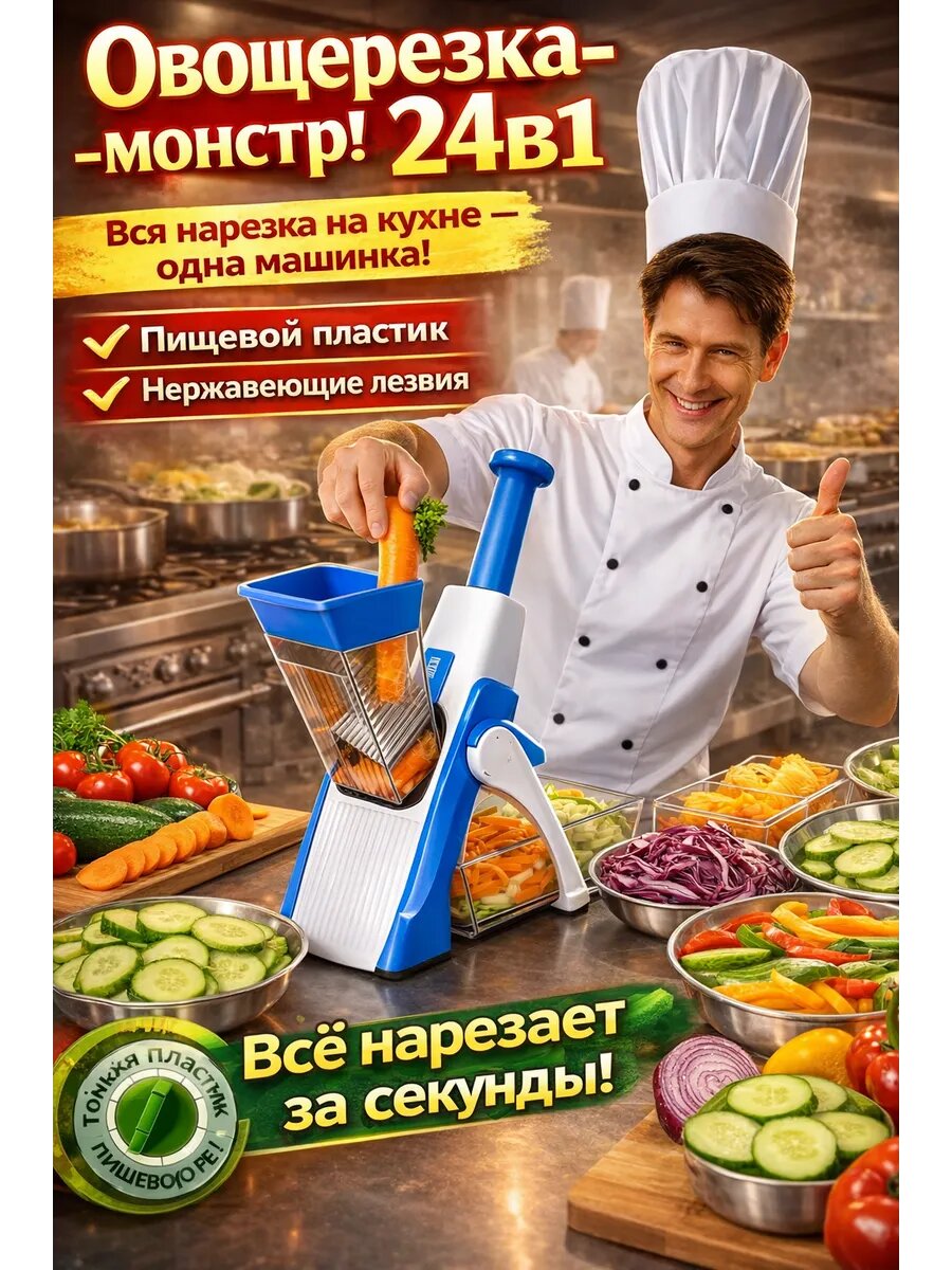 Овощерезка многофункциональная ручная слайсер для нарезки