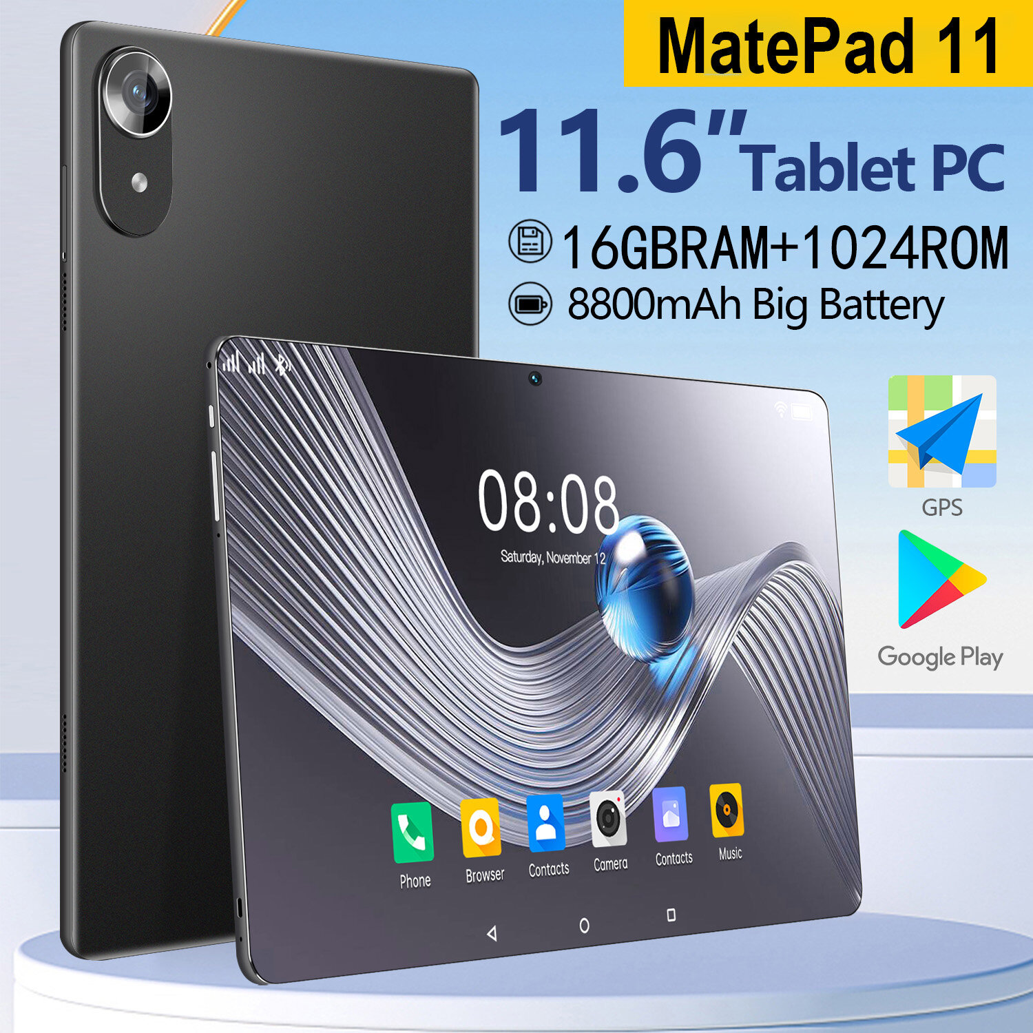 Планшет с клавиатурой MatePad 11,16GB+1024ГБ, Андроид 13, Игровой планшет, планшет с сим картой