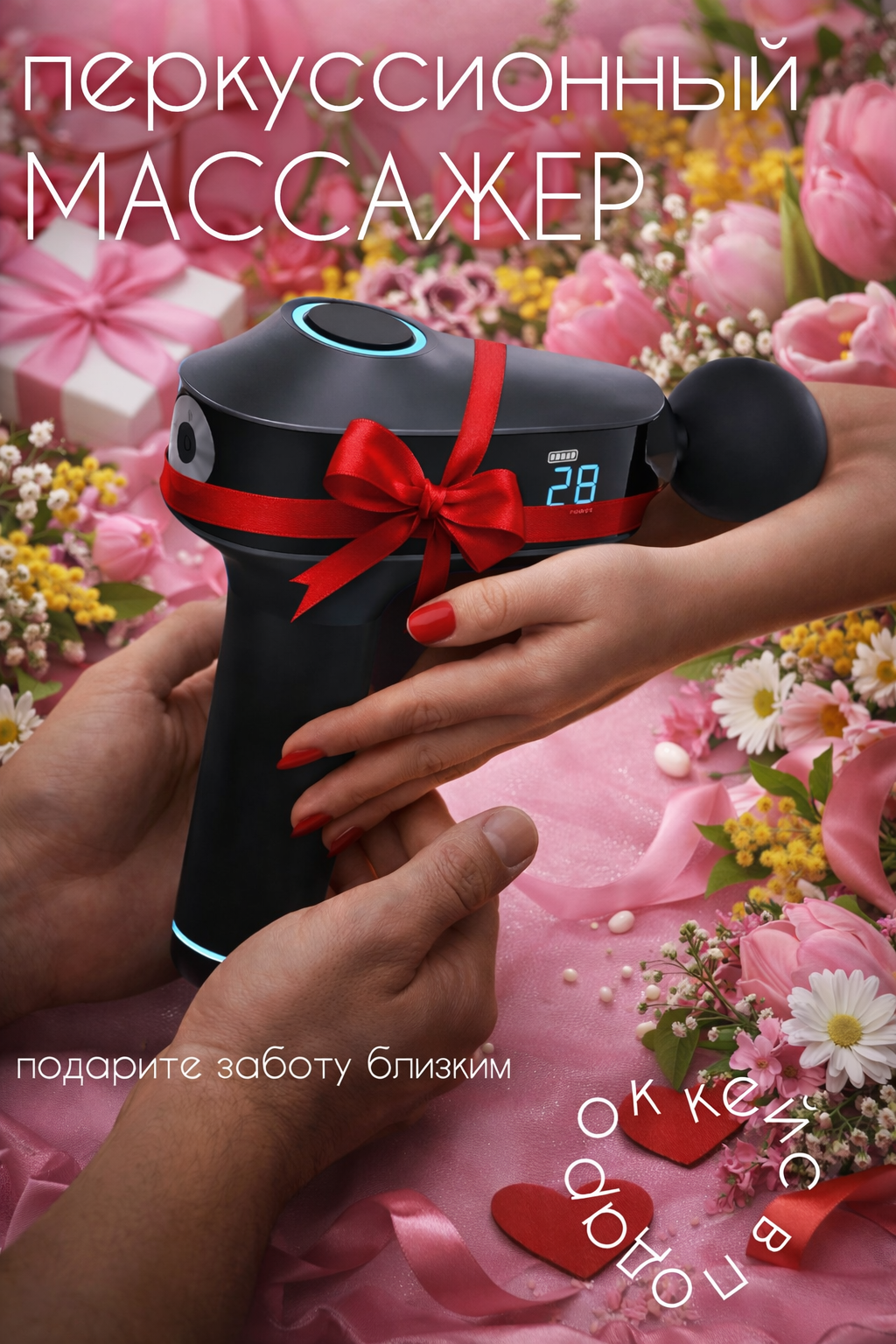 Перкуссионный массажер для тела, ног, спины, шеи, живота, плеч, поясницы, бедер /электрический массажный пистолет