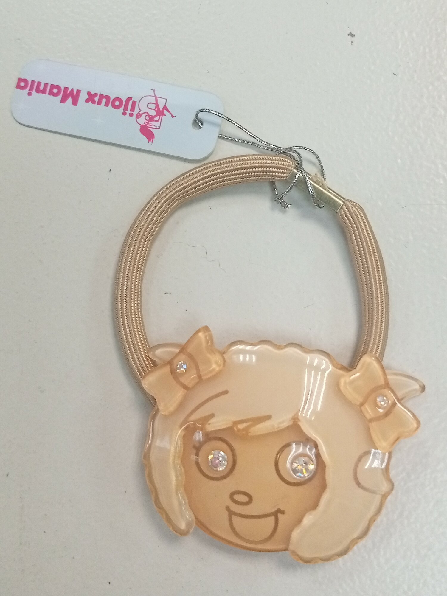 Резинка для волос Bijoux Mania "Девочка", персиковая, 5см, 1шт