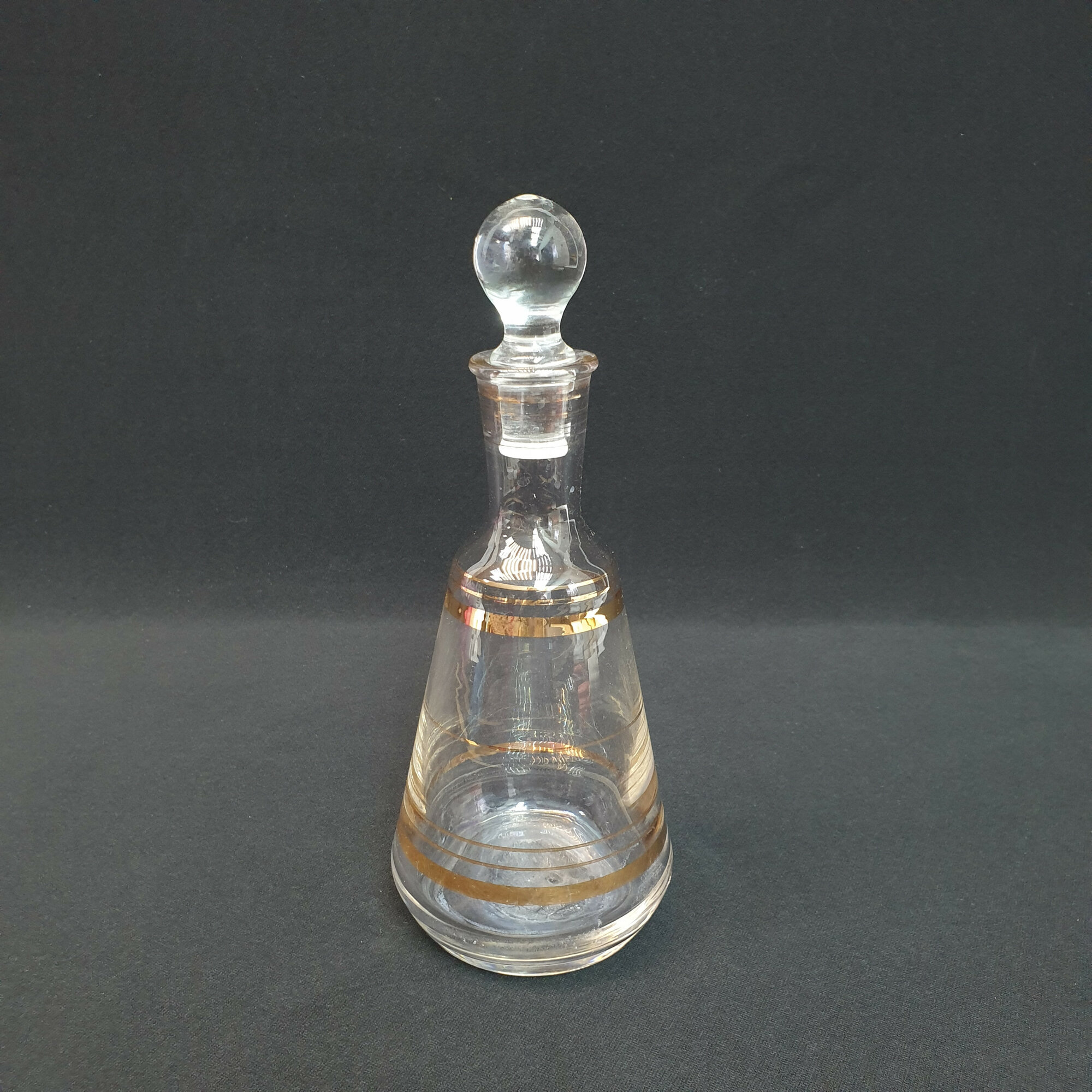 Винтажный штоф графин, стекло золочение 0.35 л, СССР