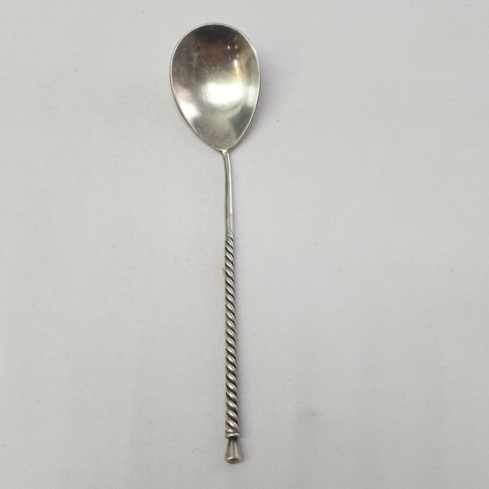 Винтажная ложка чайная, ручка-спираль, мельхиор. СССР