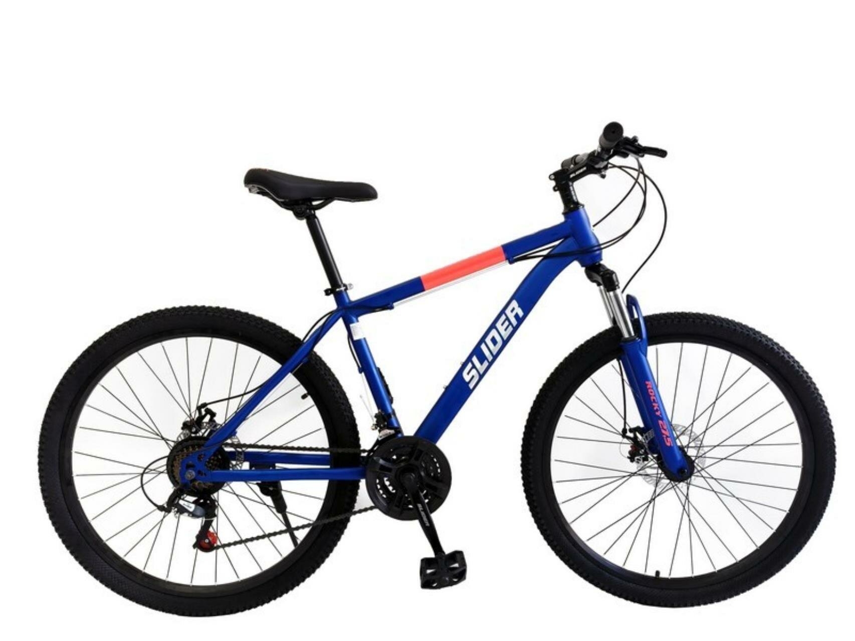 Велосипед 2-х колесный Slider Rocky, 27,5 дюймов, 21 скорость, дисковый тормоз, вилка с амортизатором, цвет синий