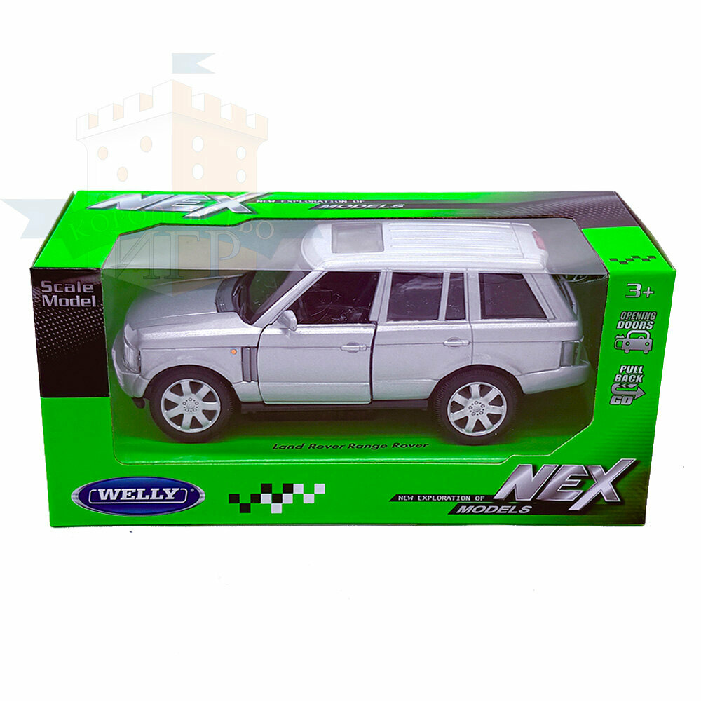 Машинка Welly Land Rover Range Rover, серебристый, 1:33, арт.39882CW-S