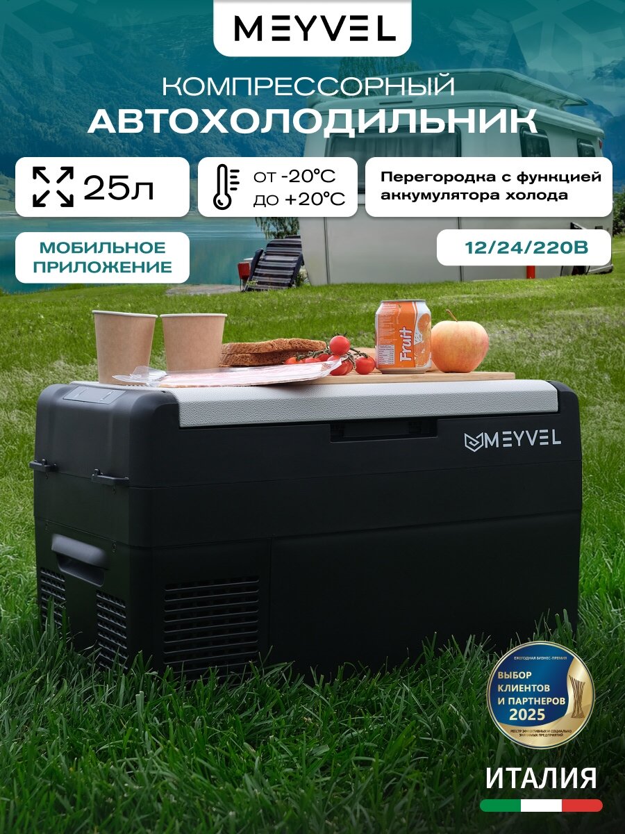 Автохолодильник компрессорный 12в 24в на 25 литров, Meyvel AF-L25 ледяной (ICE)