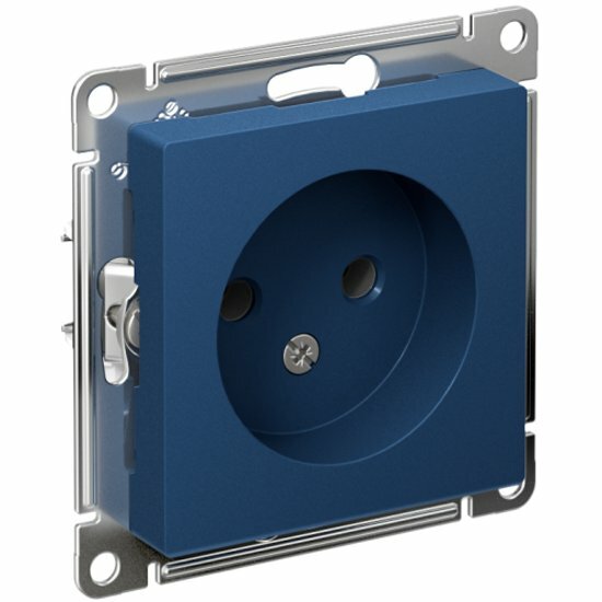 Розетка Systeme Electric (schneider Electric) AtlasDesign без заземления без шторок, 16А, механизм, Аквамарин, ATN001141