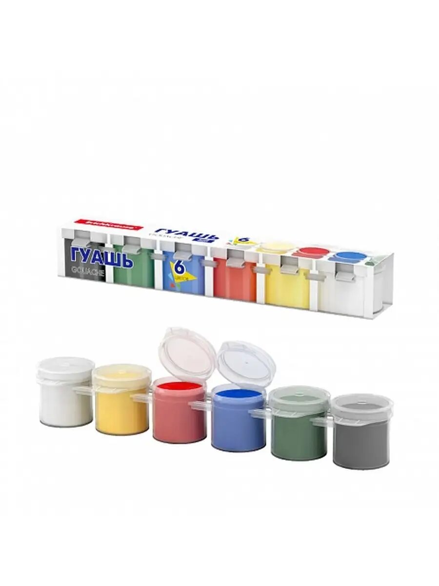 Гуашь Basic 6 цветов по 15мл
