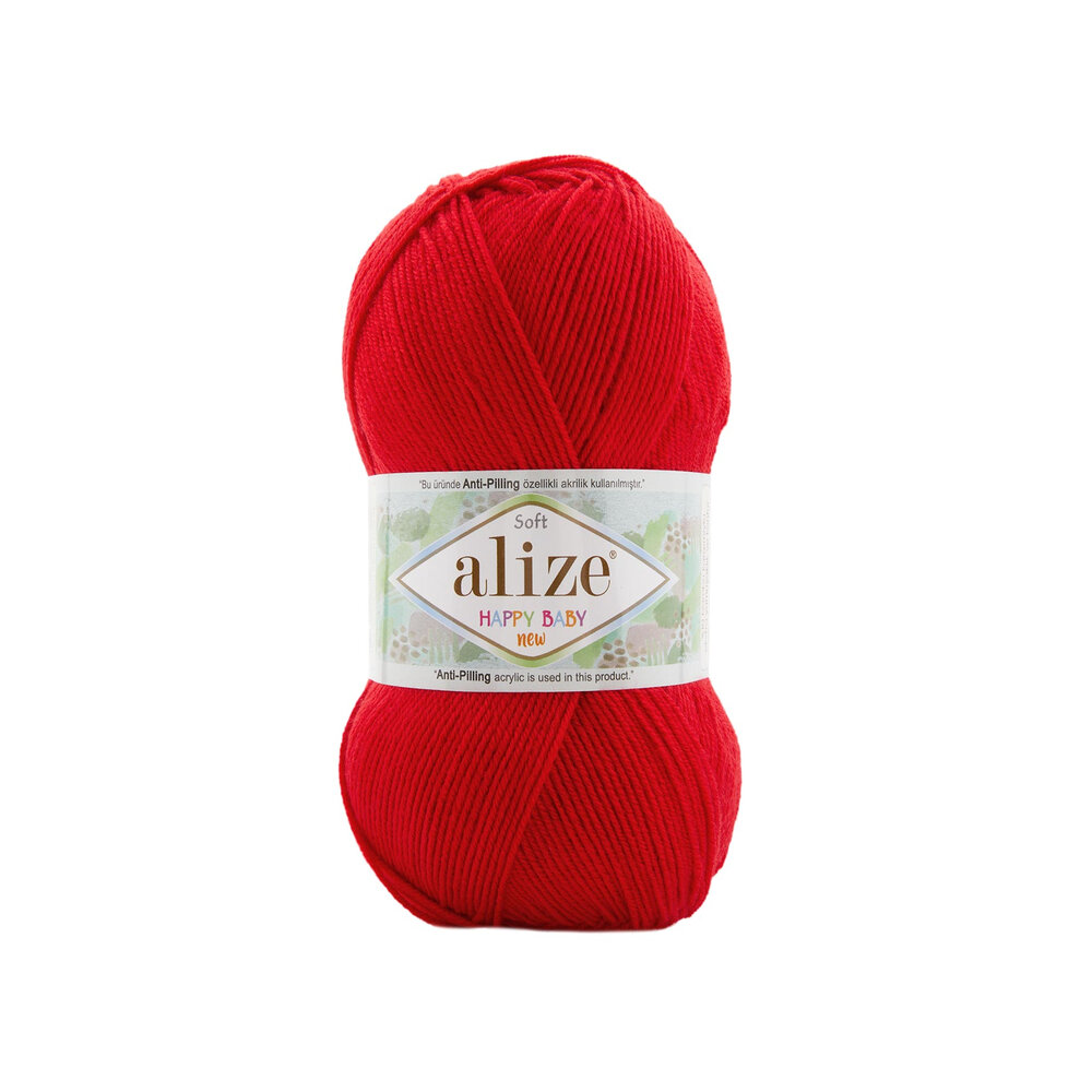 Пряжа для вязания Alize Happy baby new 56 красный 100 гр/320 м 10% бамбук, 90% антипилинг акрил