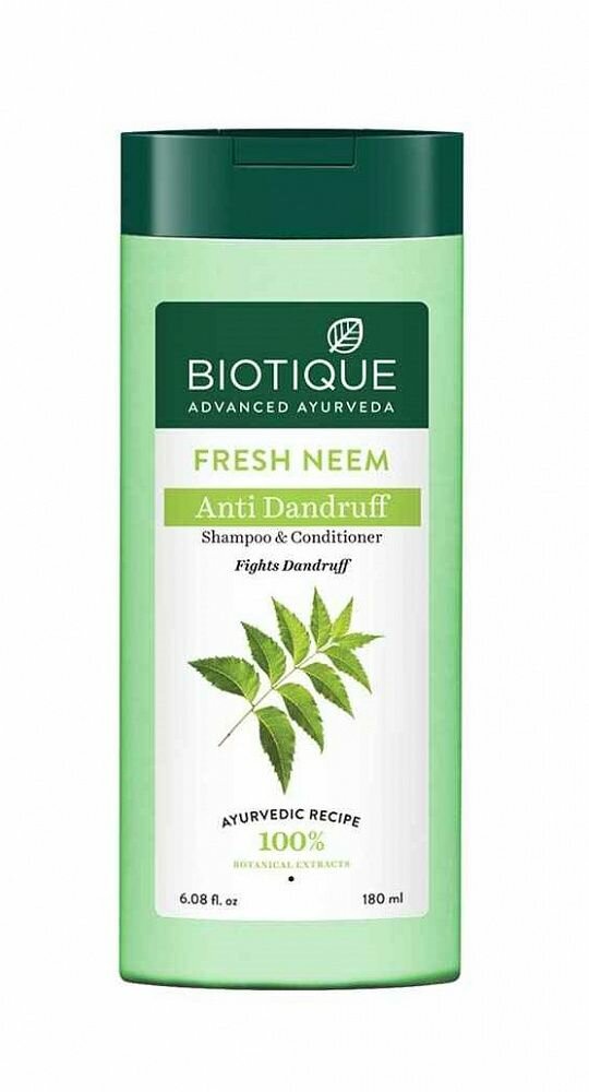 Fresh Neem, Anti Dandruff Shampoo & Conditioner, Biotique (Свежий Ним Шампунь-кондиционер от перхоти, Биотик), 180 мл.