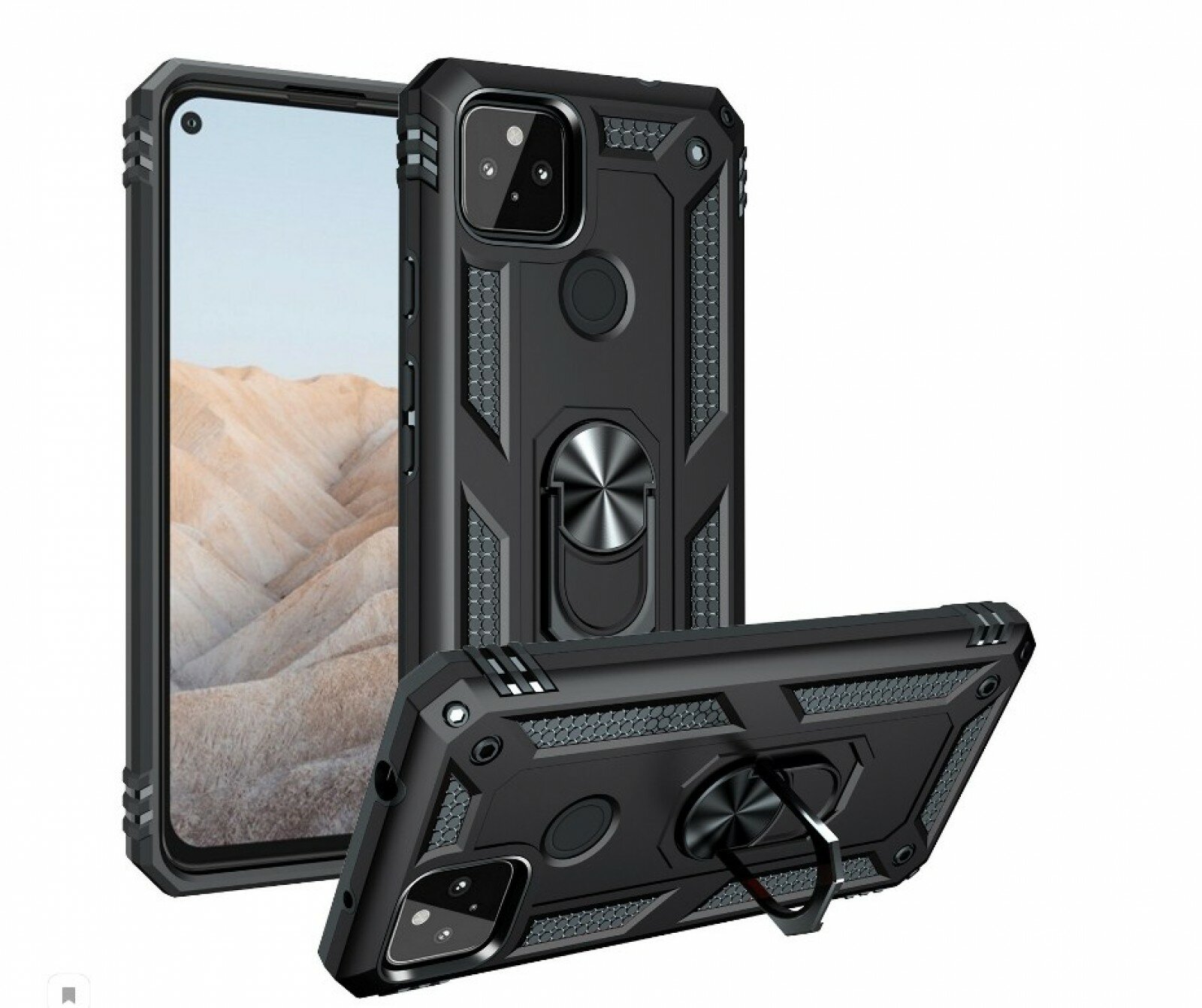 Защитный чехол MyPads для Google Pixel 5a 5G с усиленной защитой и кольцом-подставкой