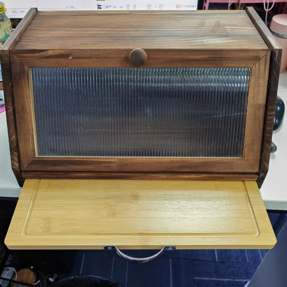 Двухслойная хлебница из массива сосны, кухонный ящик для хранения хлеба, деревянный контейнер с откидной крышкой для хранения выпечки и десертов.