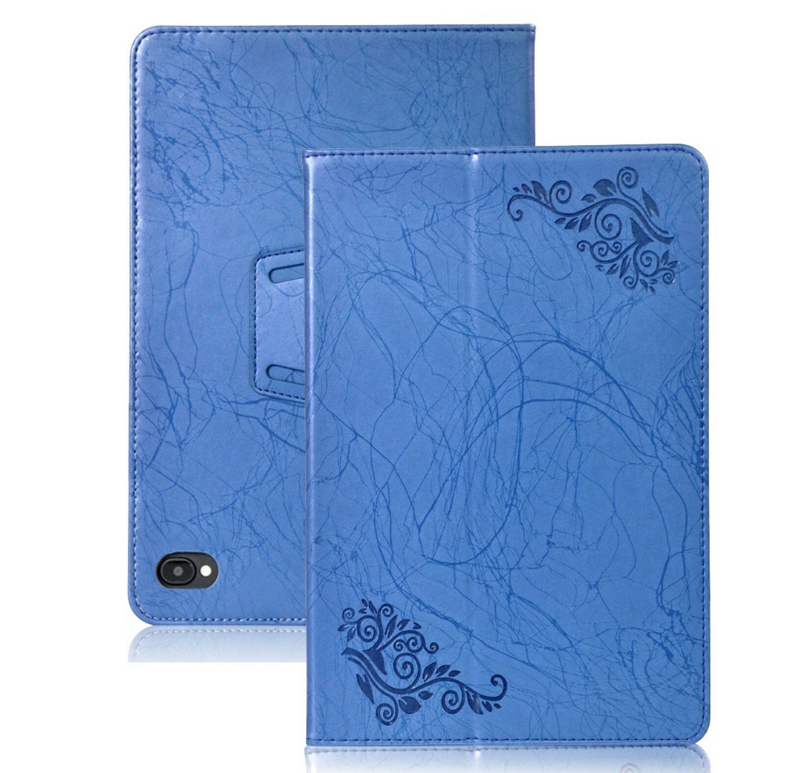 Чехол MyPads закрытого типа с держателем для руки для планшетов Teclast M40 PLUS, P30S, P40HD, синий из эко-кожи