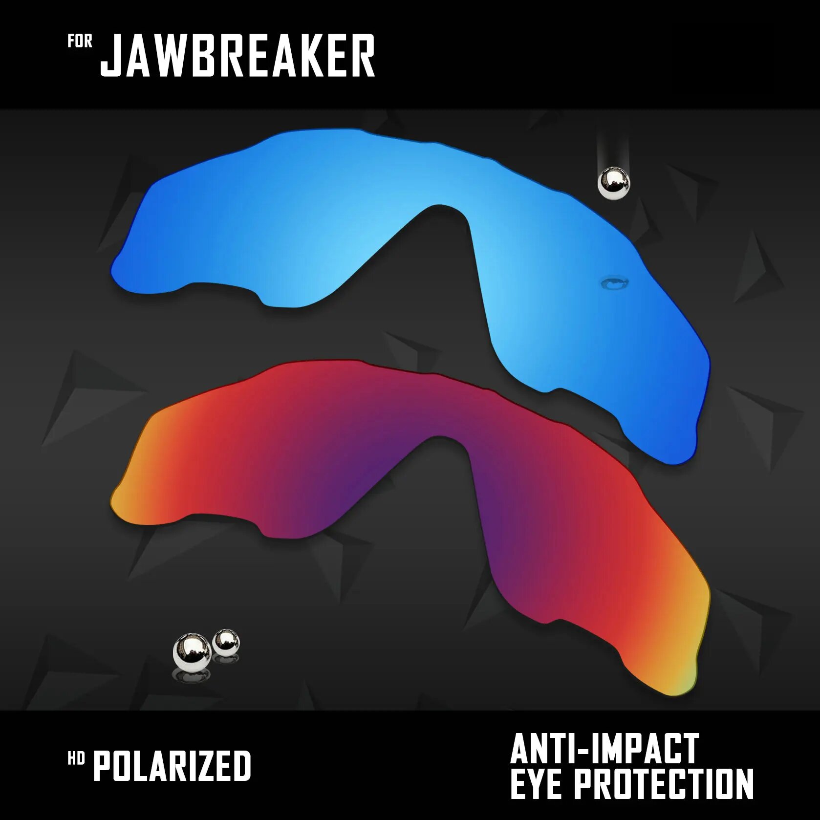 Линзы OOWLIT для Oakley Jawbreaker, Blue-Midnight Sun