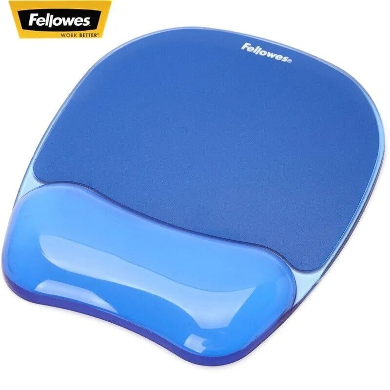 Fellowes Коврик для мышки с подушкой под запястье, синий, стандартный размер для комфортной работы