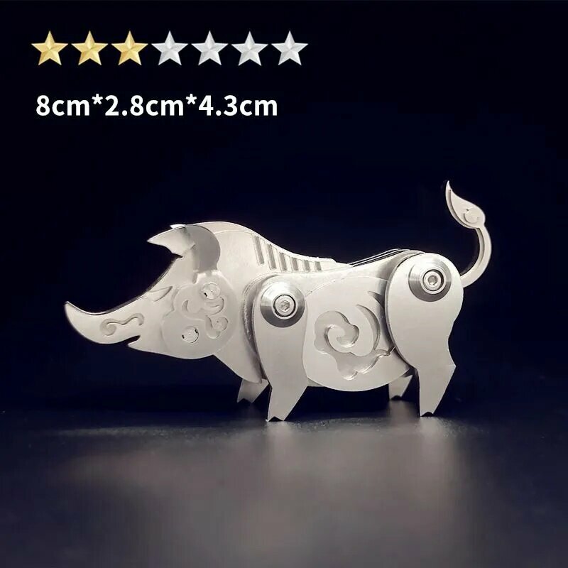 Головоломка "Zodiac Pig 3D", для авто, металл, серебристый/перламутровый