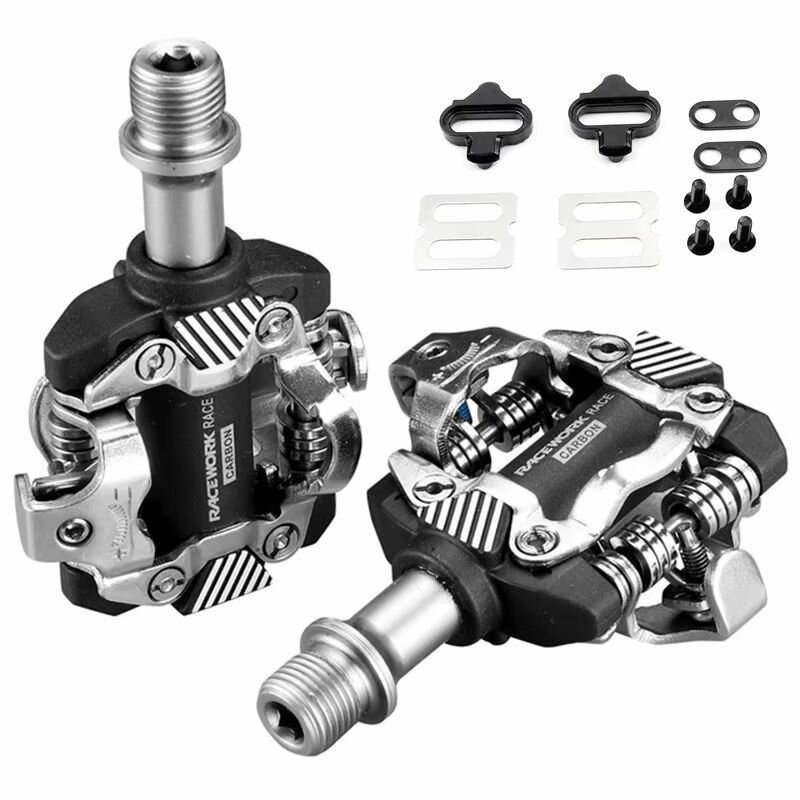 RACEWORK MTB X-M8100, педали для горного велосипеда, самоблокирующаяся TSPD, опорные детали шипа (серебристые)