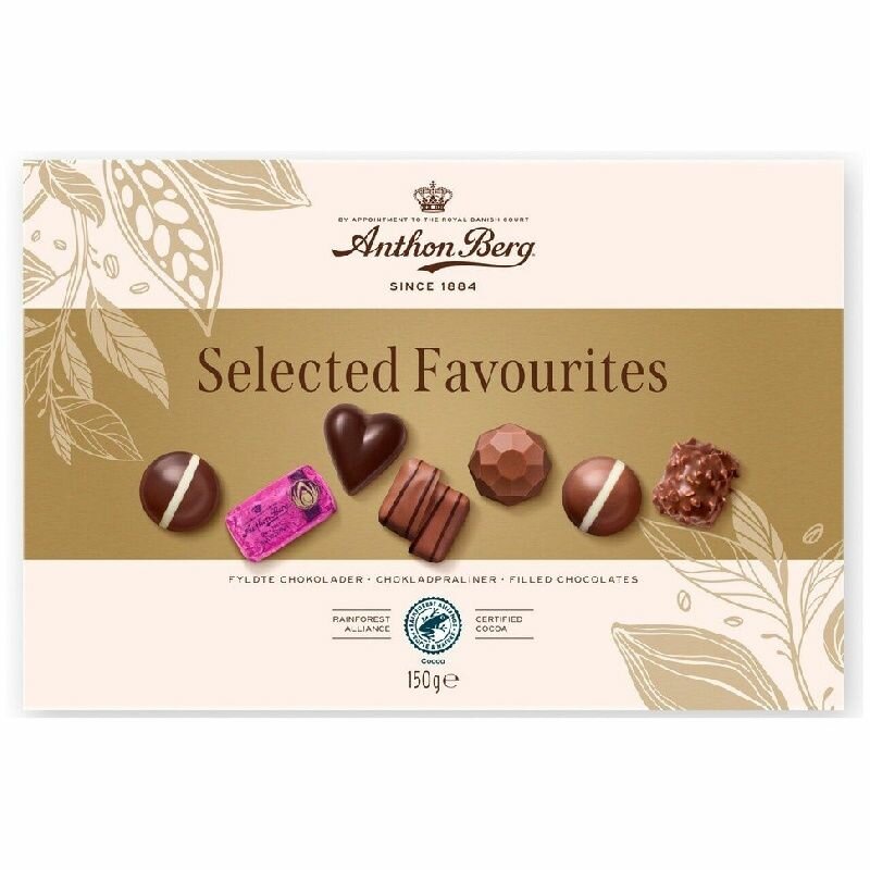 Шоколадные конфеты ANTHON BERG Ассорти Selected Favourites /картон/ 145г