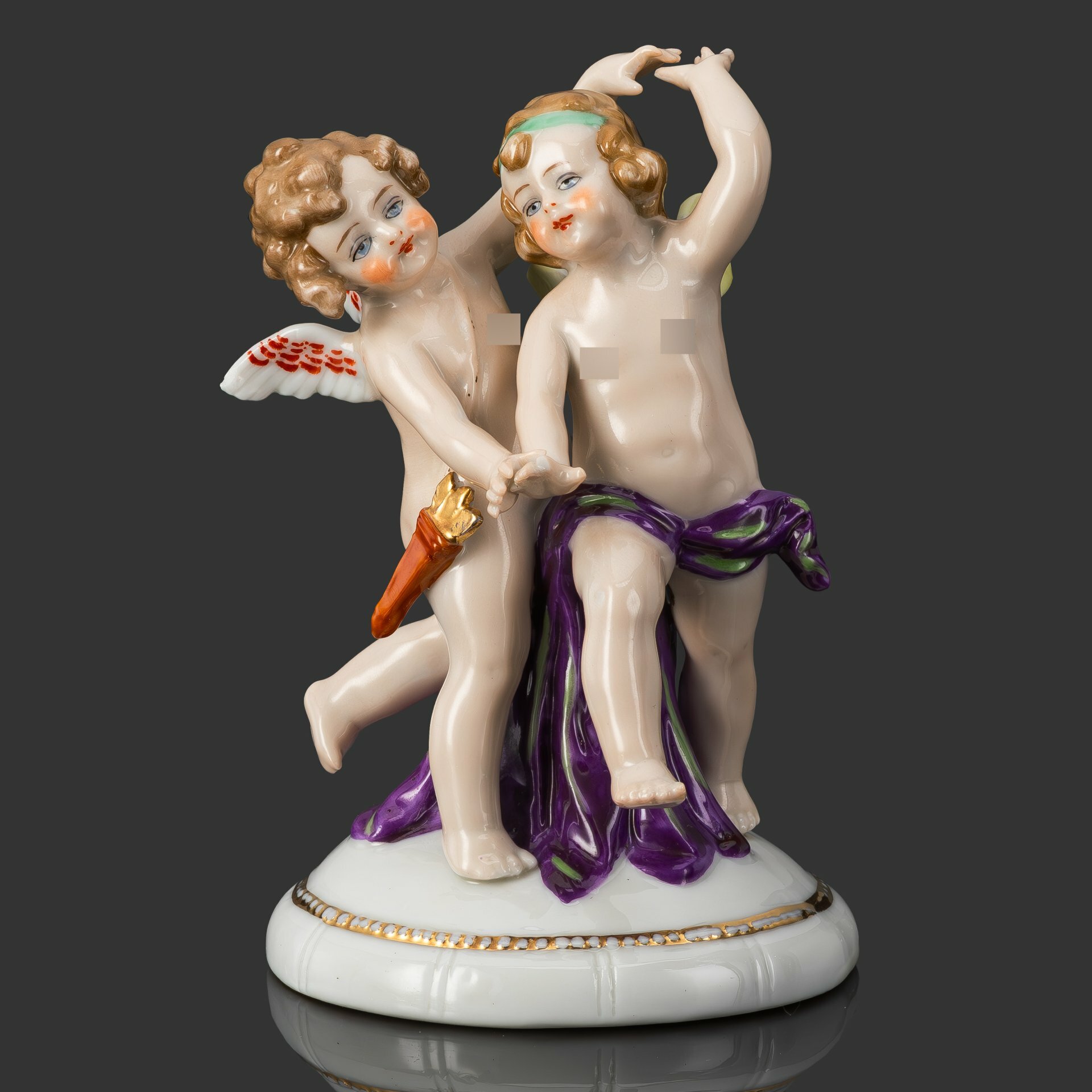 Статуэтка "Танцующие путти", Фарфоровая мануфактура Людвигсбург, фарфор