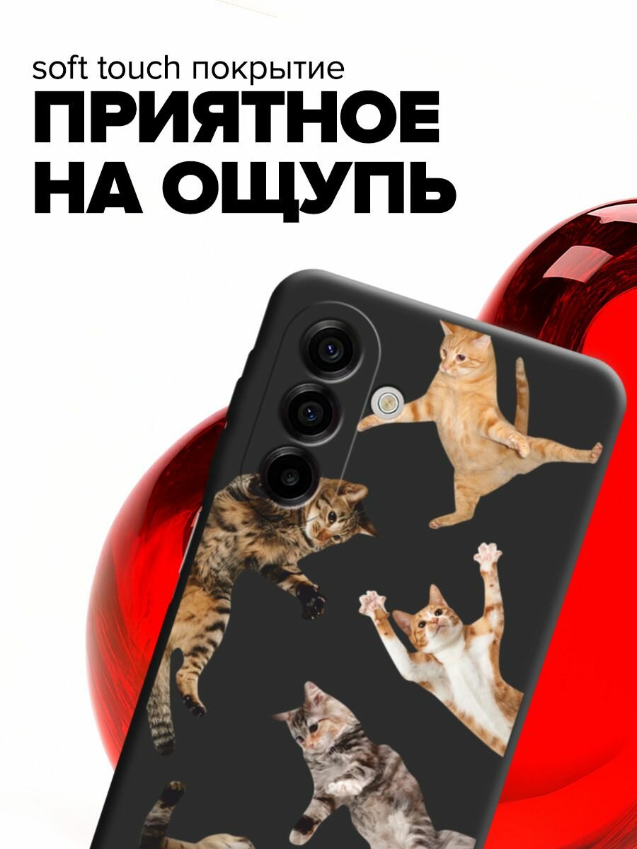 Чехол на Samsung Galaxy A17 / Самсунг А17 с принтом "Смешные коты" — фото 1