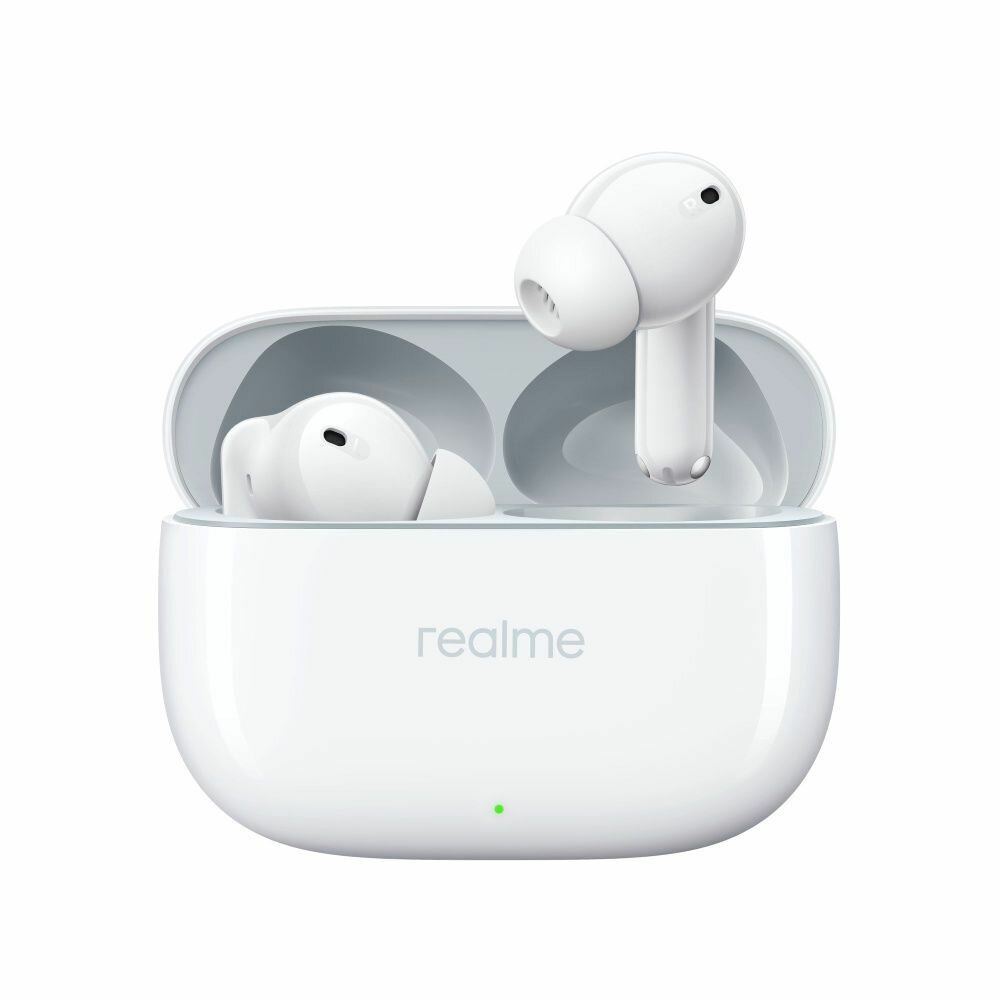 Realme Наушники беспроводные с микрофоном realme Buds T300, Bluetooth, USB Type-C, белый