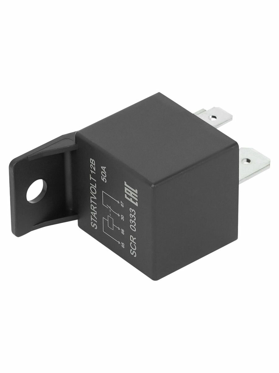 Реле защиты стартера, 4 контакта, 12V, 50A (без резистора, с кронштейном), StartVolt SCR 0333 для LADA 2108, 2109, 2110