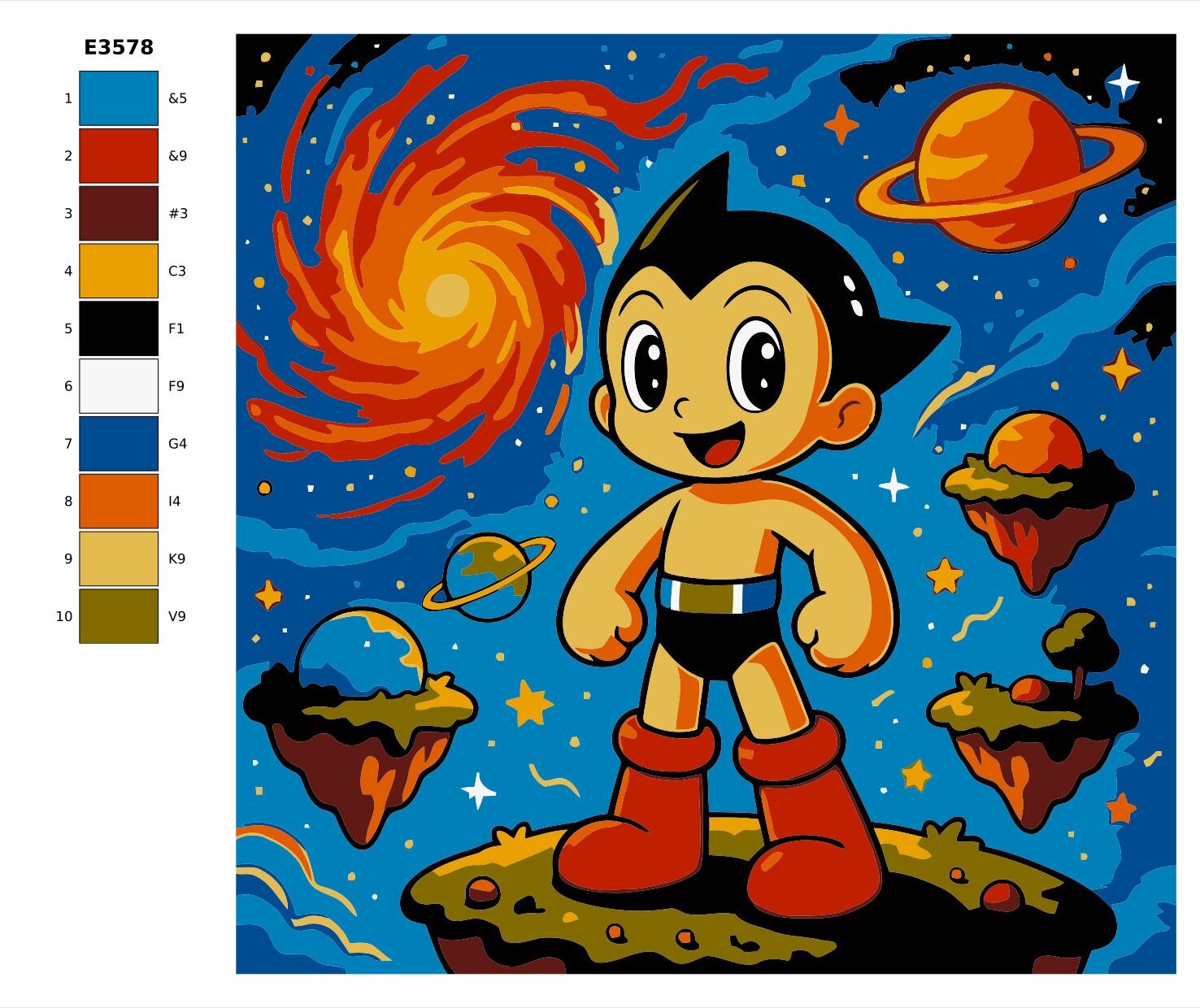 Детская картина по номерам E3578 "Аниме Astro Boy" 30х30