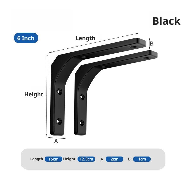 Кронштейны для полок 6 Inch-Black, 2 шт.