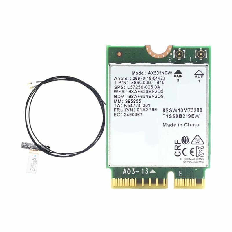 **(1 комплект) Беспроводная карта Wi-Fi 6 AX201NGW + встроенные антенны**