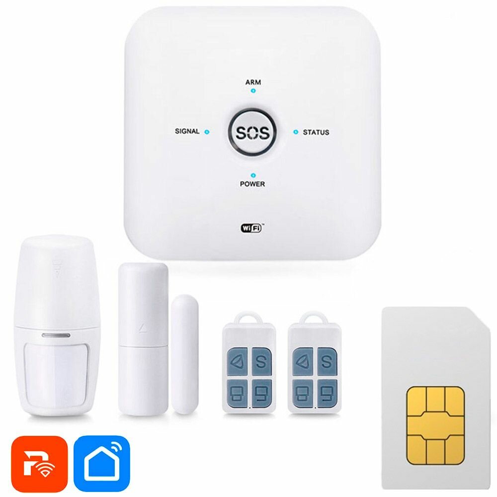 Комплект охранной сигнализации с сим-картой Ps-Link KIT-10GDT-SIM Wi-Fi+GSM, 24 датчика, приложение, SIM