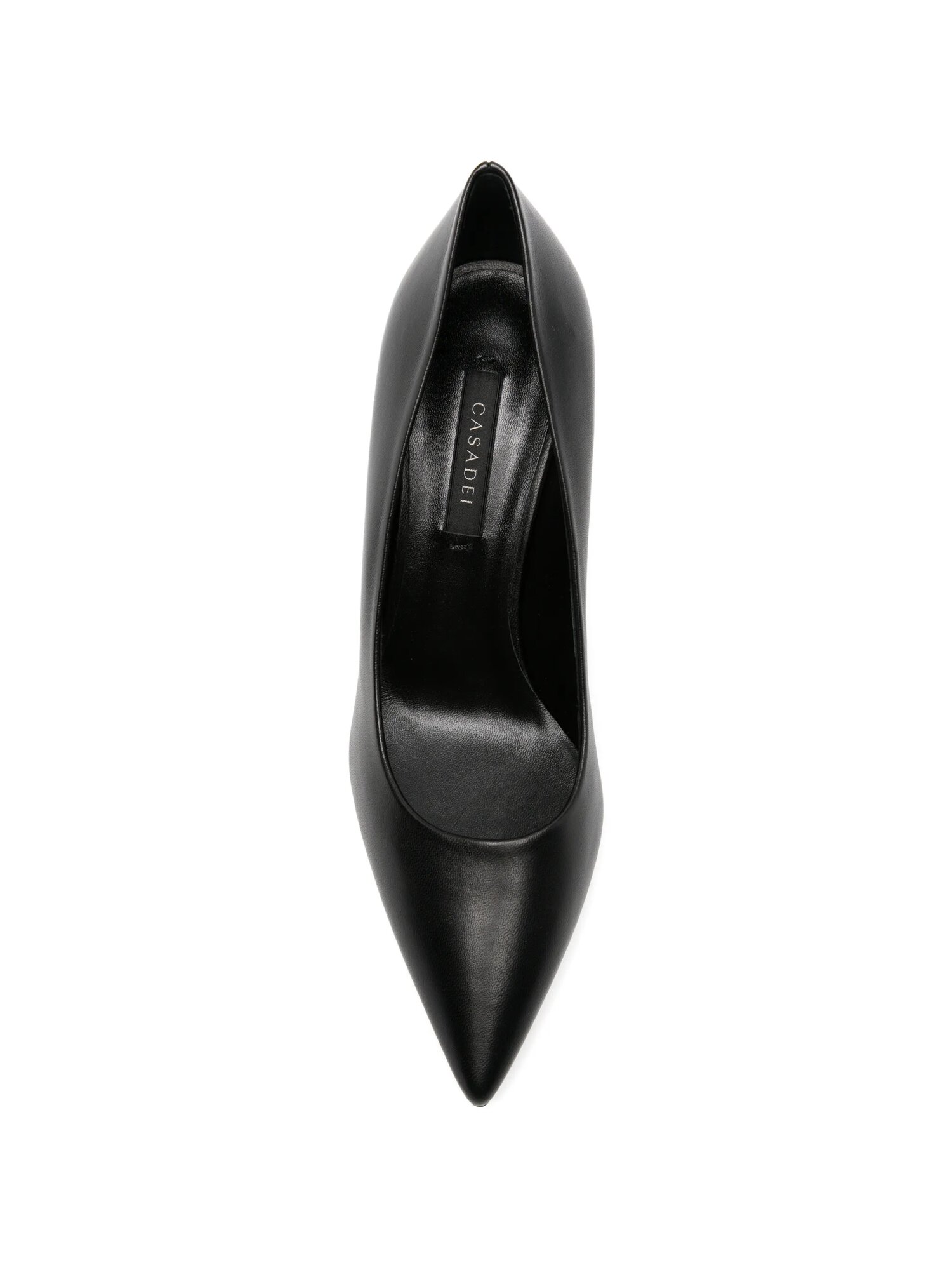 Туфли Casadei Pointed-toe leather pumps, размер 37, black/black — фото 1