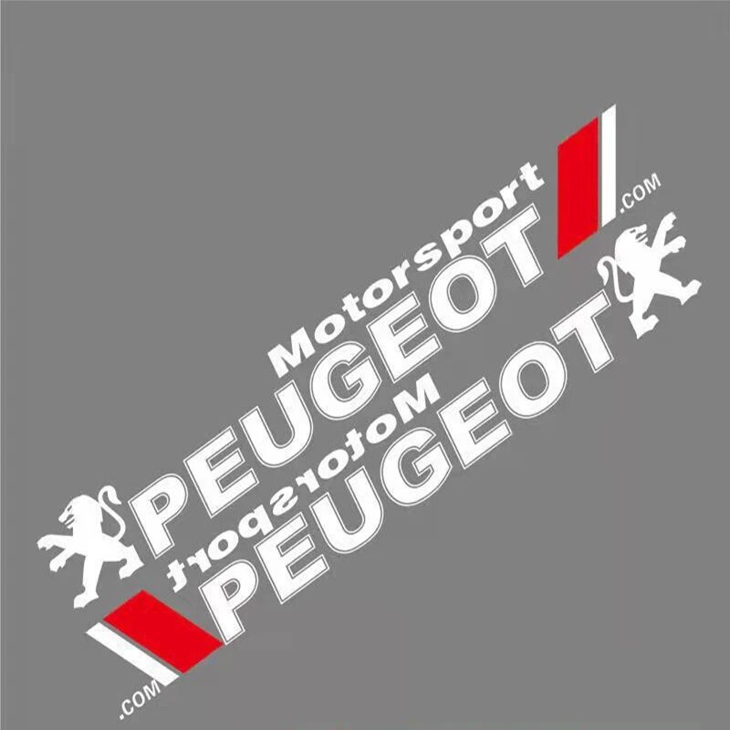 Наклейка Peugeot Motorsport белая для Peugeot 3008 2008