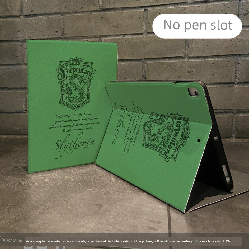 Защитный книжный чехол для iPad Pro 2021 11-дюймового с шелковым рисунком и зеленым дизайном Гарри Поттера