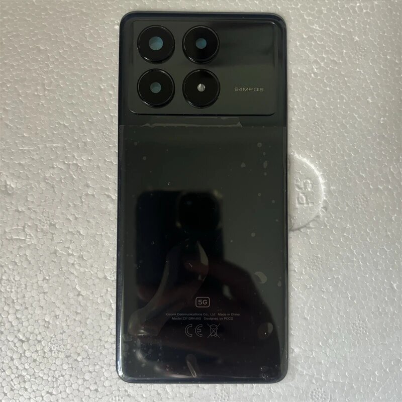 Задняя крышка Xiaomi Poco X6 Pro, черная с камерой