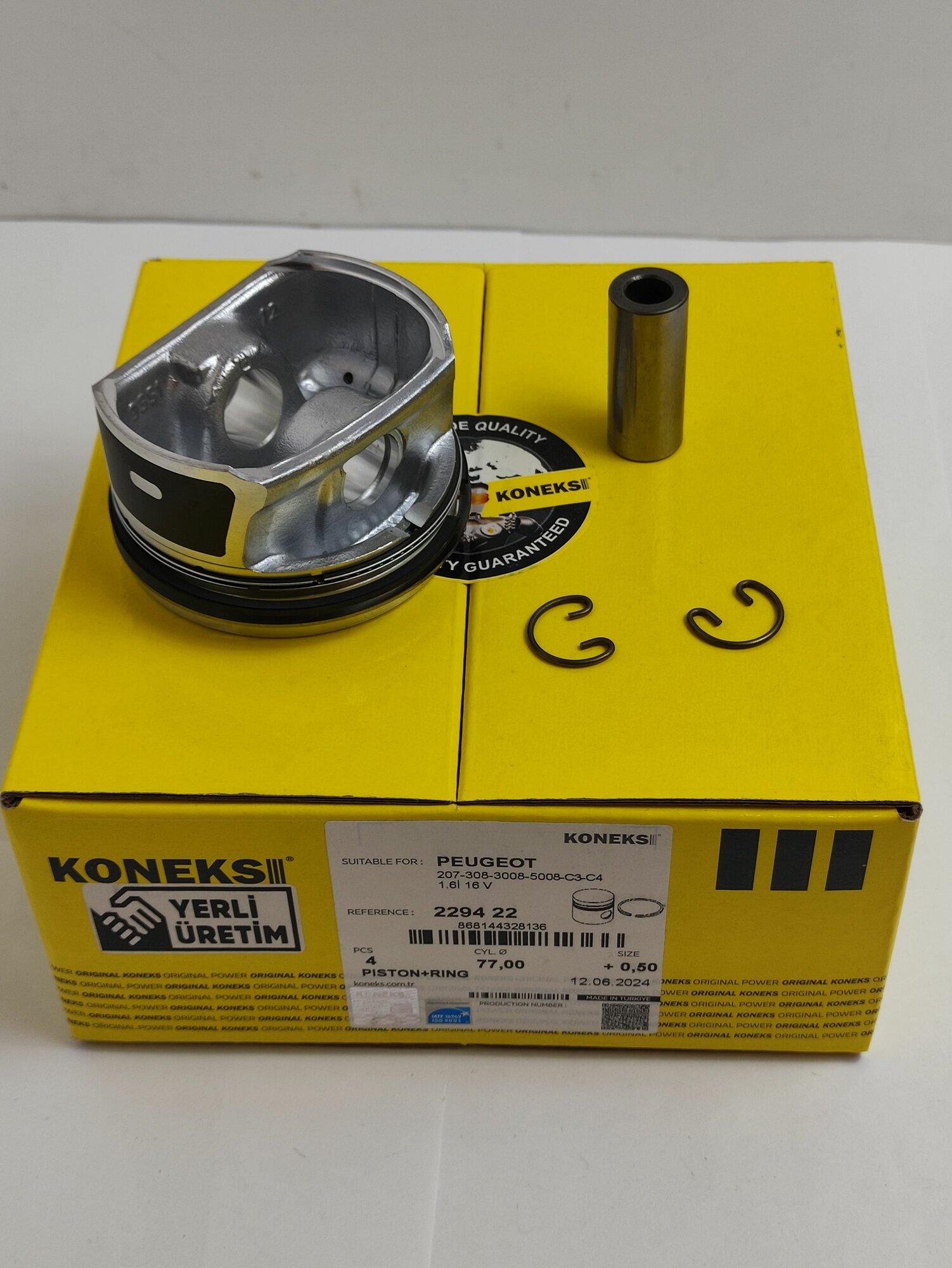 Поршень ДВС с кольцами Citroen Peugeot 1,6 EP6 7 KONEKS 229422
