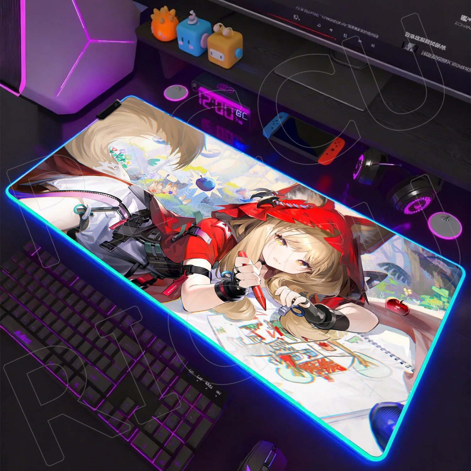 RGB коврик для мыши Riccu XXL с принтом Arknights Endfield Rossi RGB900x400x3mm, RGB-12