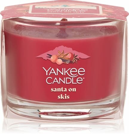 Свеча Yankee Candle Santa On Skis, стекло, 37 г, древесный аромат
